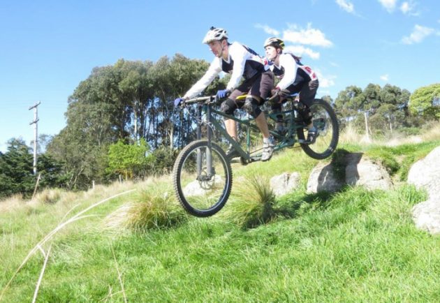 Jumping doubles on a homemade tandem - MBR