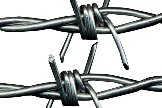 Anti-biker barbed wire strung across Salisbury Plain woodland - MBR