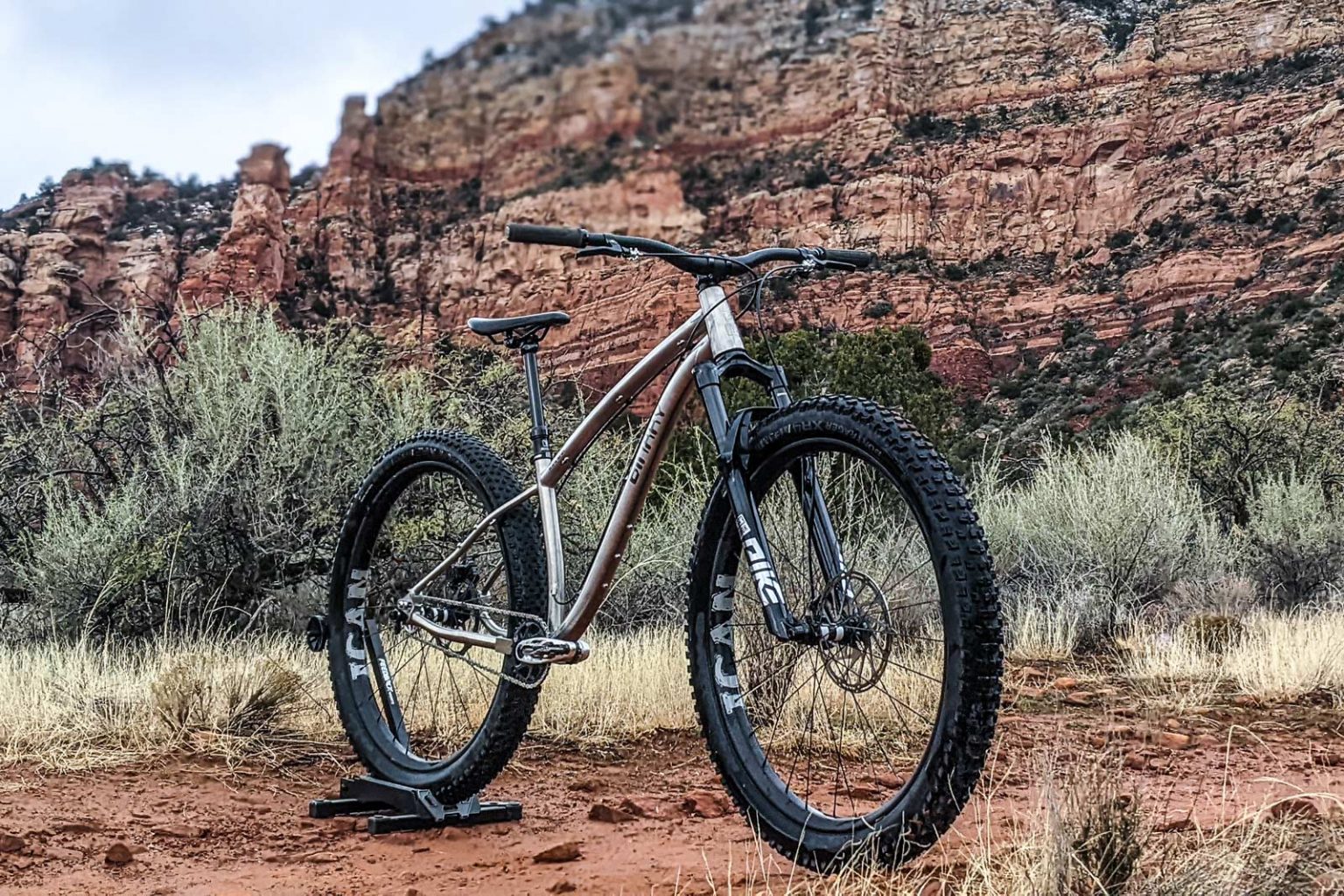 Binary’s Maniak is an American titanium hardtail with slack geo