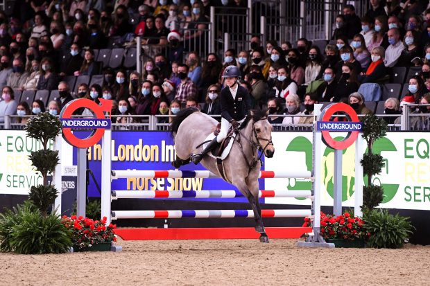 Cate Kerr: Watch this tiny duo fly to victory at London Horse Show