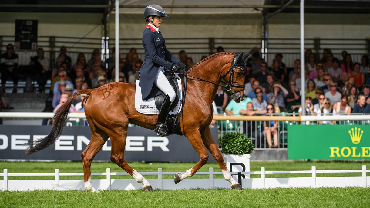 Burghley Horse Trials dressage: injured Sarah Bullimore takes the lead