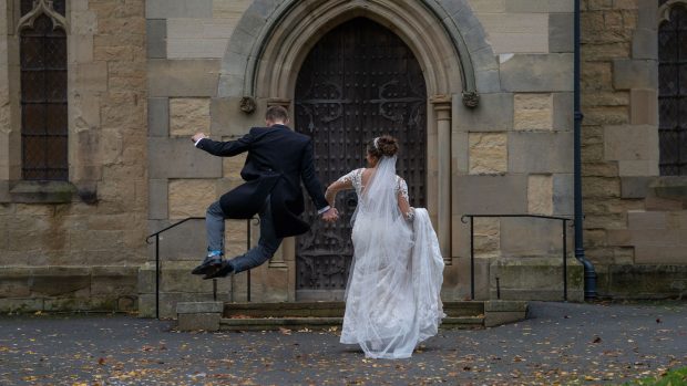 Top stunt riders tie the knot on ‘beautiful’ day with ‘questionable ...