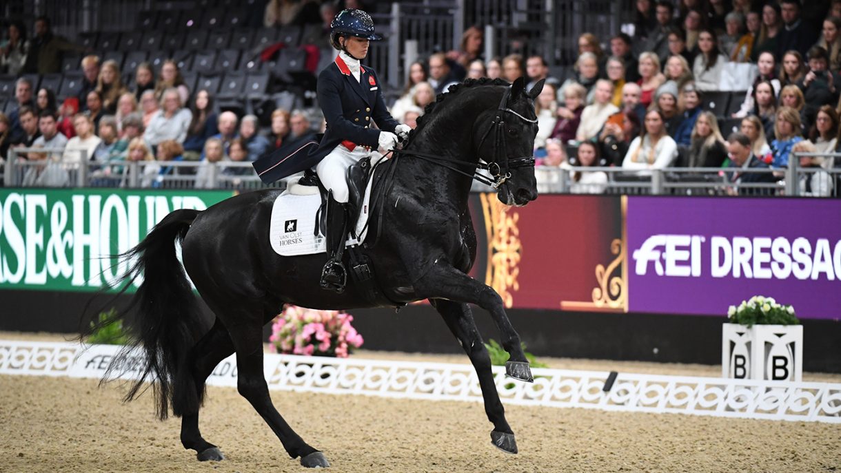 London Horse Show dressage: Lottie Fry wins grand prix on 84.03%