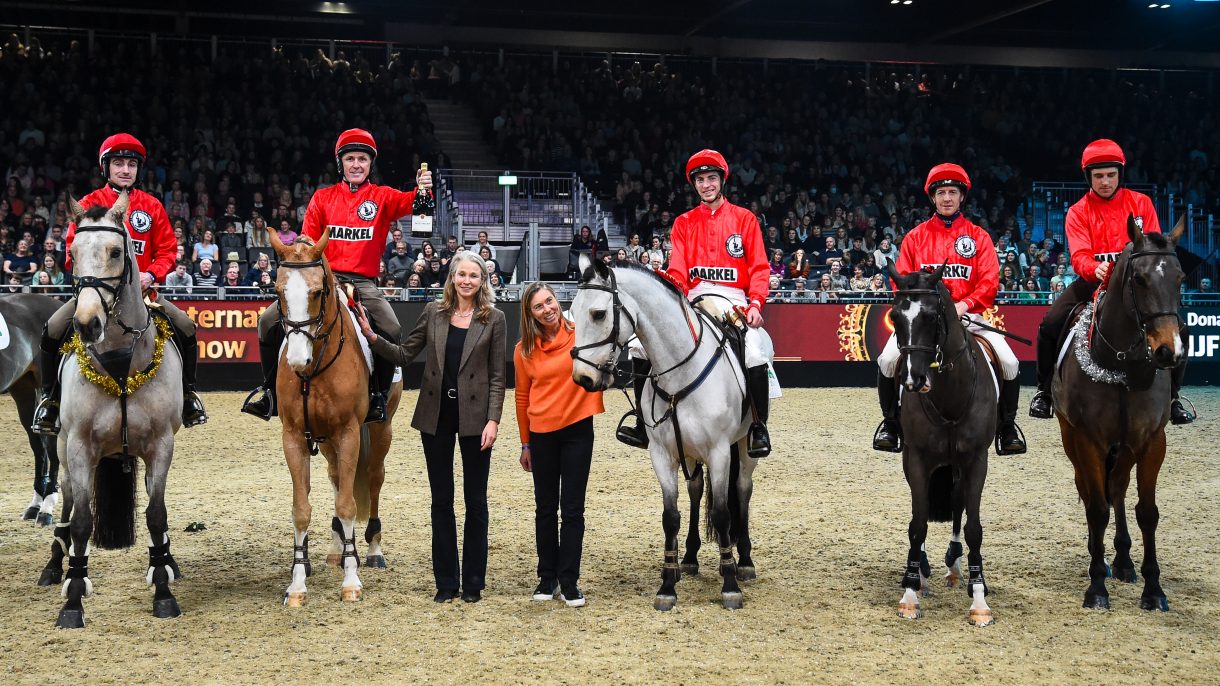 London Horse Show jockeys jumping: boys v girls and a great cause