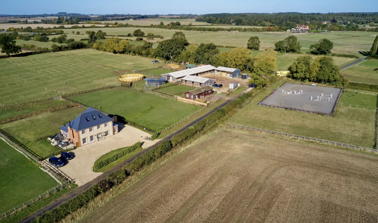 A brand new 5-bed house with 24 stables, outdoor arena and gallop, set ...
