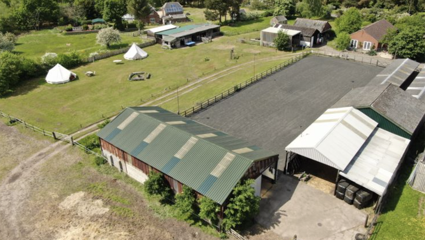 A bungalow, 14 stables, arena and glamping site in idyllic countryside ...