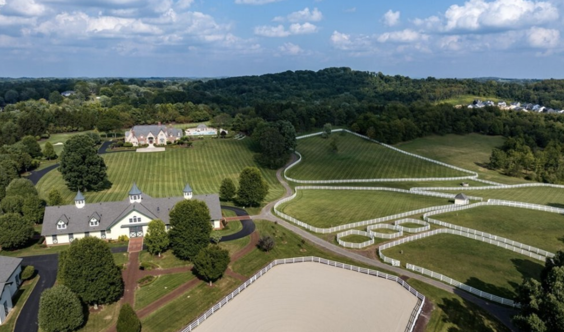 A mega equestrian home with climate-controlled stables, indoor and ...