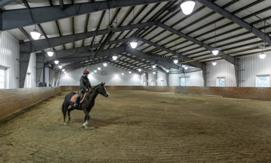 A mega equestrian home with climate-controlled stables, indoor and ...