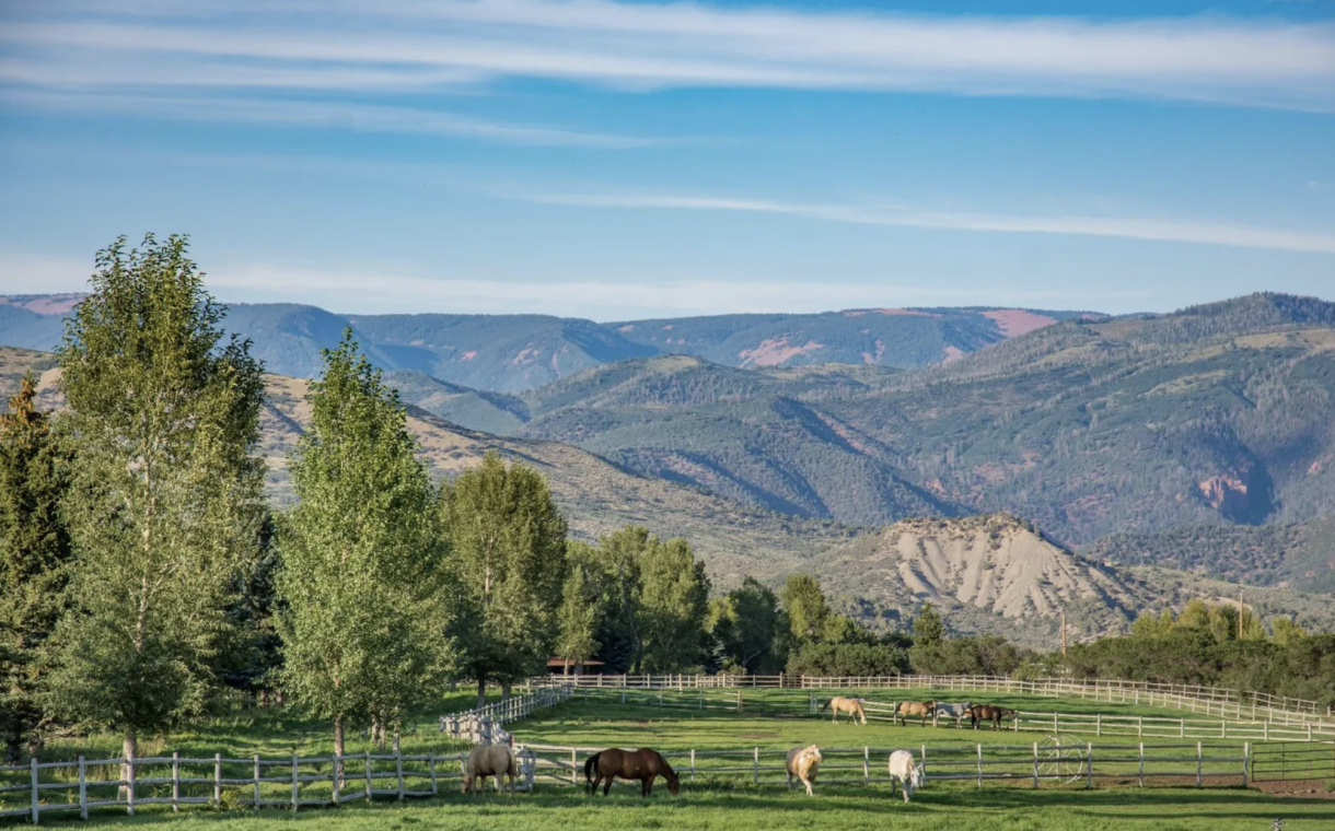 Saddle up and head to this 374-acre ranch, complete with stables ...