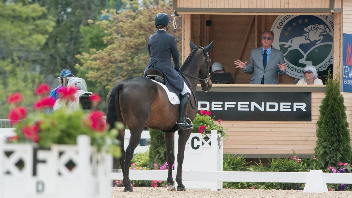 Kentucky Three-Day Event dressage: one horse eliminated