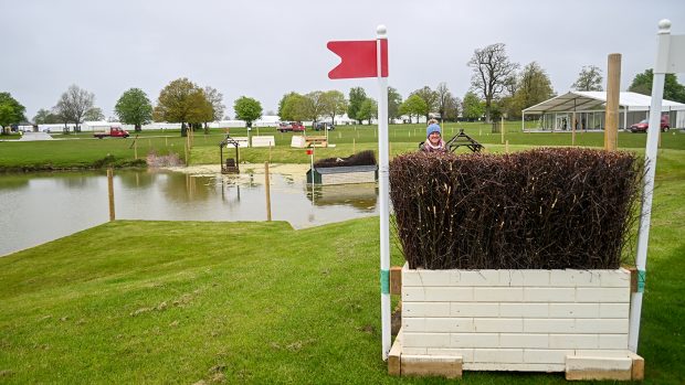 Badminton Horse Trials cross-country course: Nicola Wilson walks track