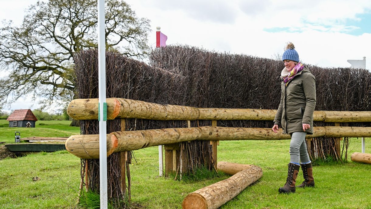Badminton Horse Trials cross-country course: Nicola Wilson walks track
