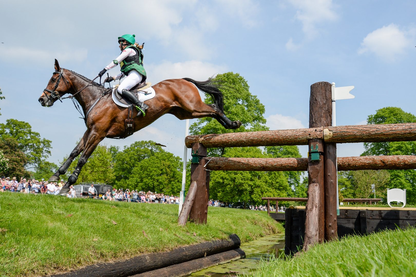 Sarah Ennis storms into Badminton Horse Trials cross-country lead
