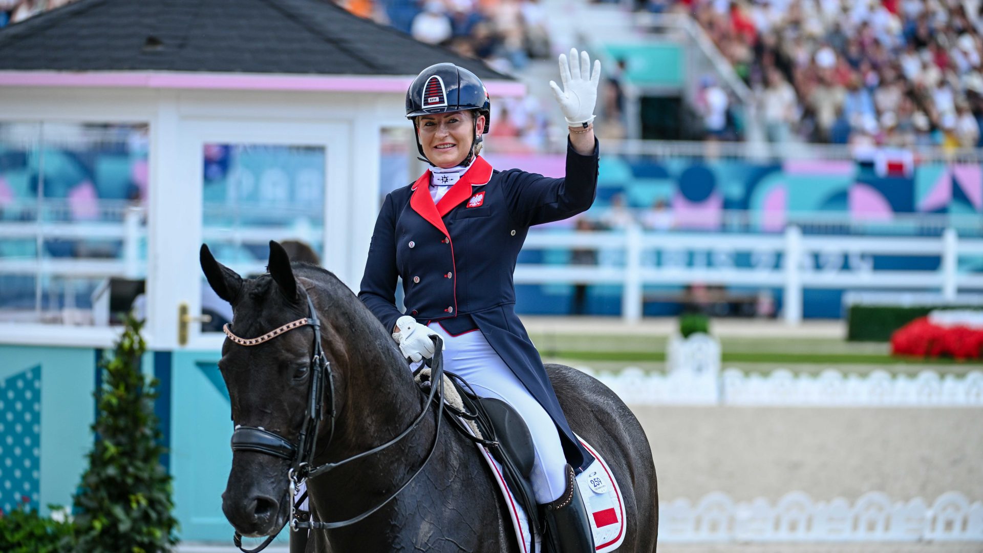 Sandra Sysojeva on Maxima Bella, youngest horse in Olympic dressage