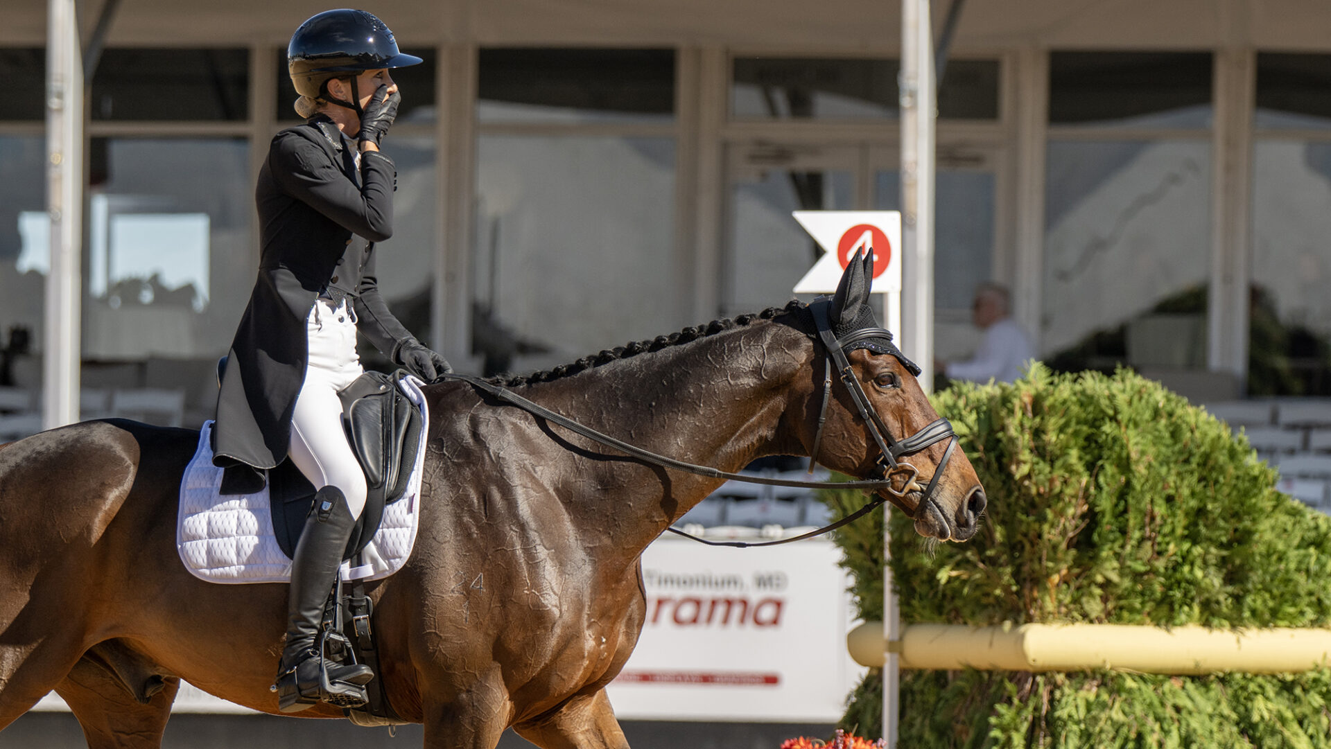 Monica Spencer and star thoroughbred lead Maryland 5 Star dressage
