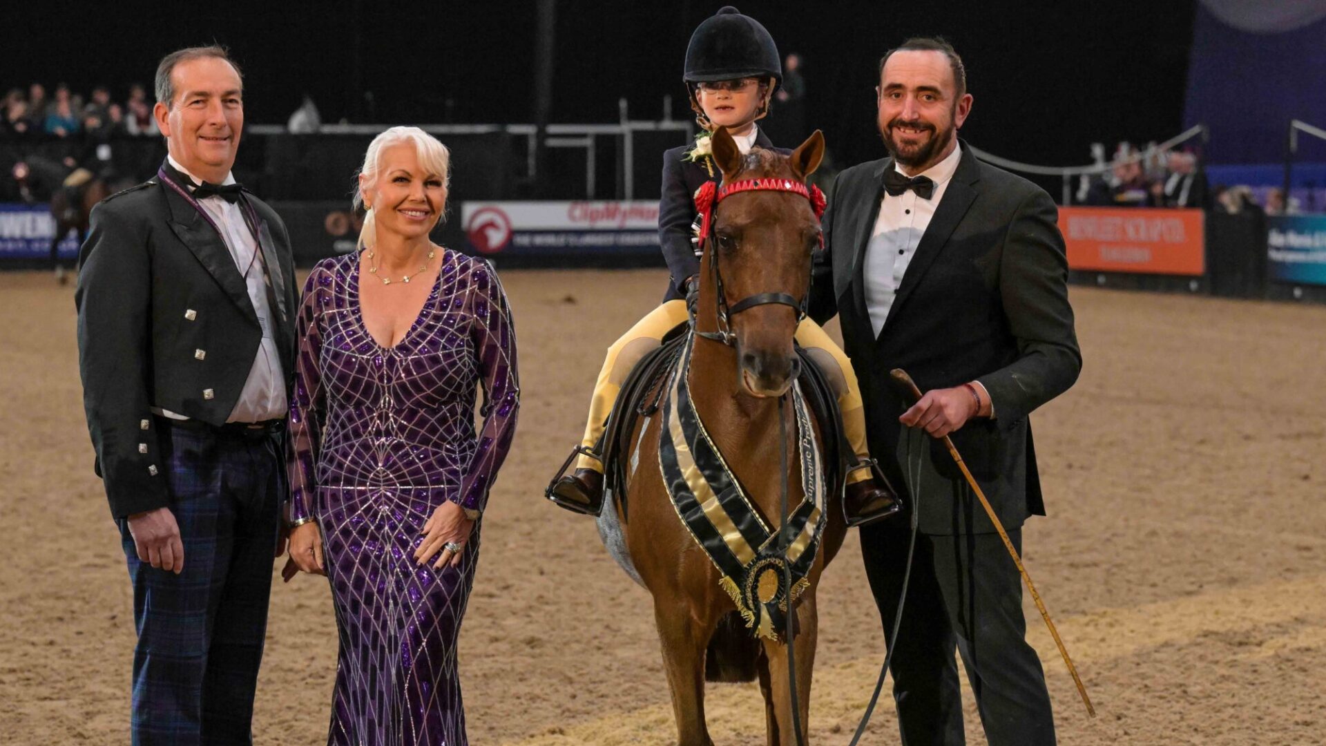 2025 supreme champion pony accolade at HOYS for tiny rider