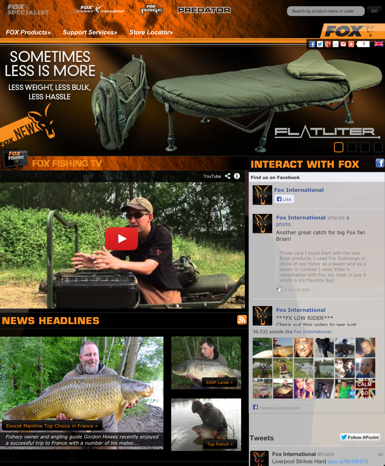 Check out the makeover for Fox's carp fishing website... - Angler's Mail