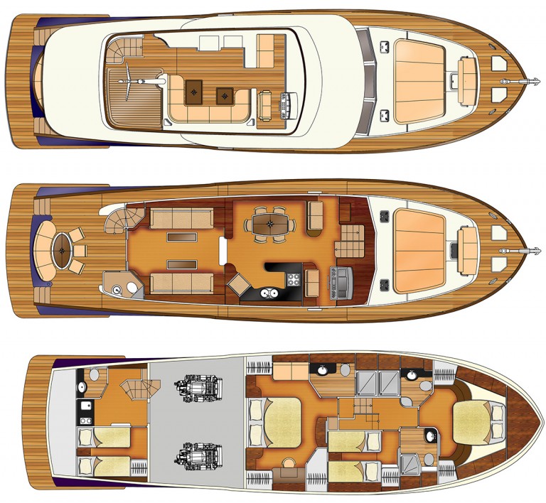 Vicem 65 Fly - layout - Motor Boat & Yachting