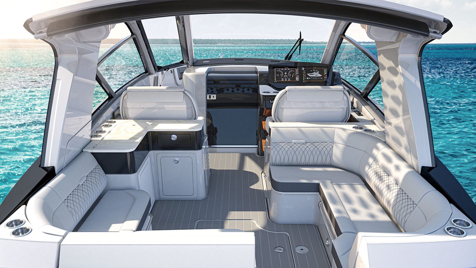 Sea Ray Sundancer 370 first look: Space for socialising and topping up ...