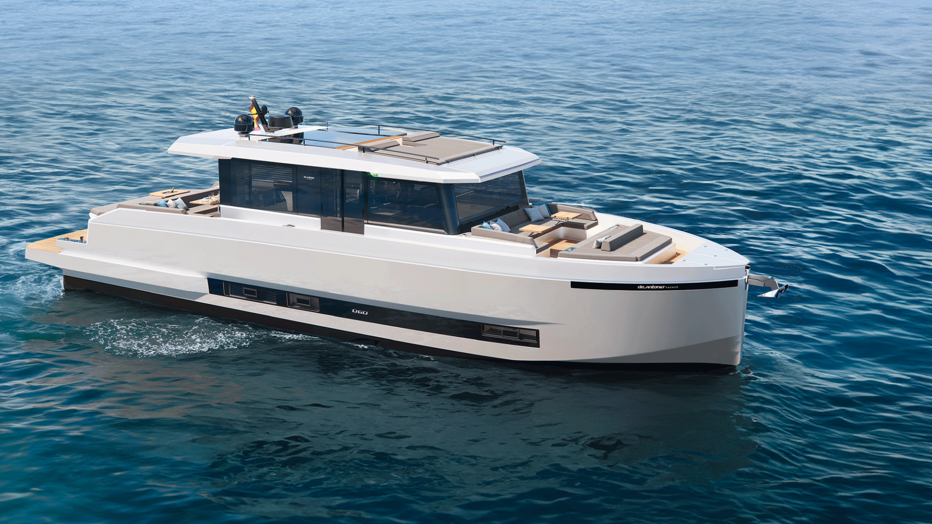 New boats at Cannes Yachting Festival: De Antonio D60 is glazed in light