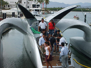 Earthrace crew in the dock for chartering - Practical Boat Owner