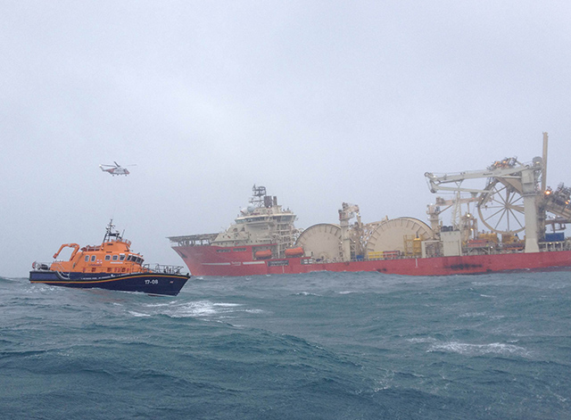Rescue operation involving Barra and Islay lifeboats at Skerryvore ...
