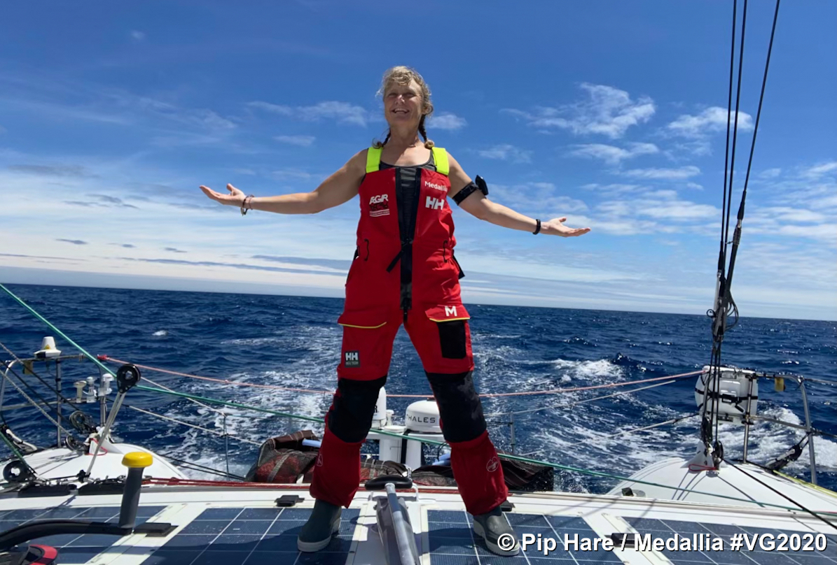 Pip Hare races Vendee Globe rival Costa towards Cape of Good Hope