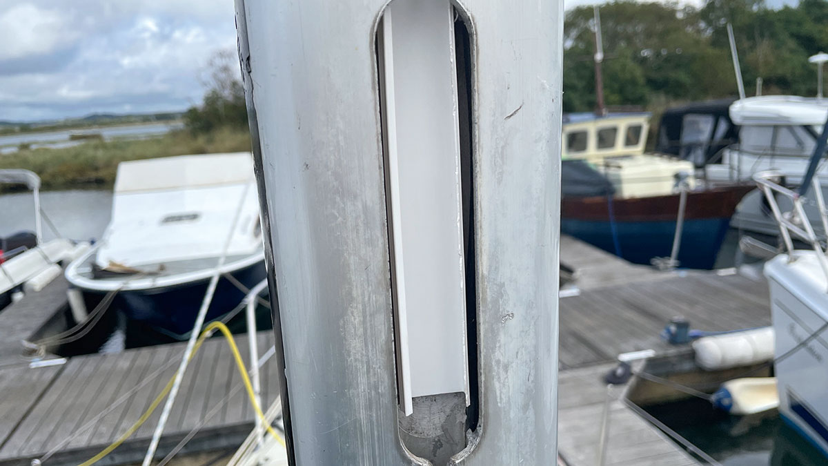 Securing mast cable on our Maxi 84 - Practical Boat Owner
