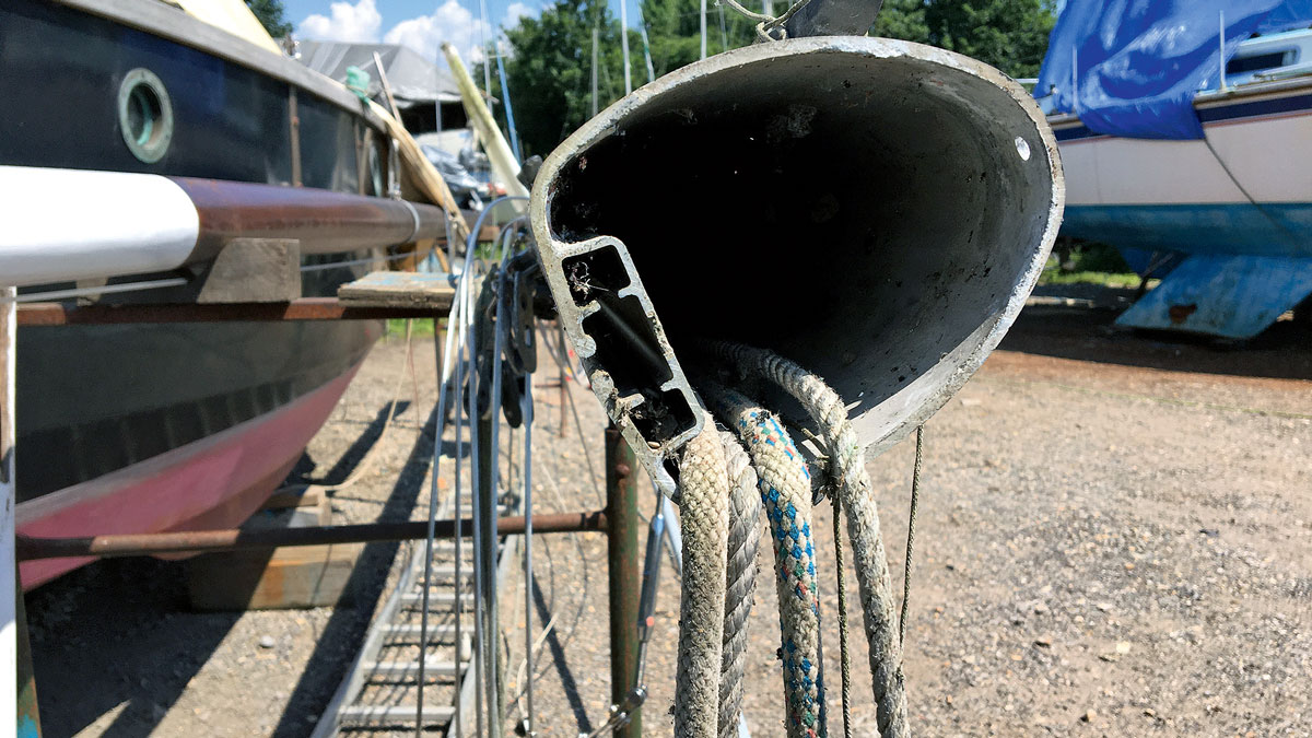 Securing mast cable on our Maxi 84 - Practical Boat Owner