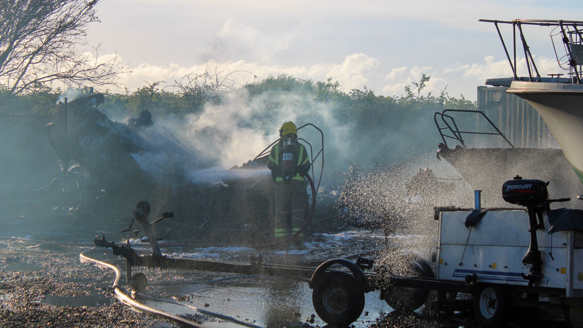 Five boats destroyed by fire at Portsmouth boatyard - Practical Boat Owner
