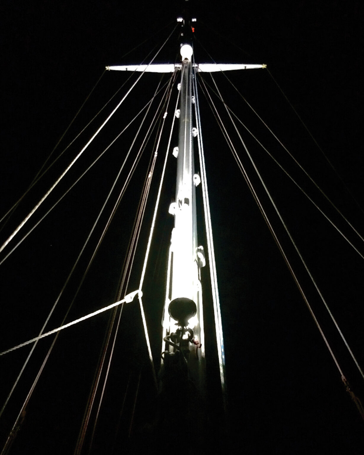How I installed a mast spotlight to stay safe in nighttime anchorages ...