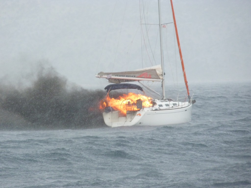 Three rescued from blazing yacht - Yachting Monthly