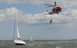 Helicopter rescue at sea