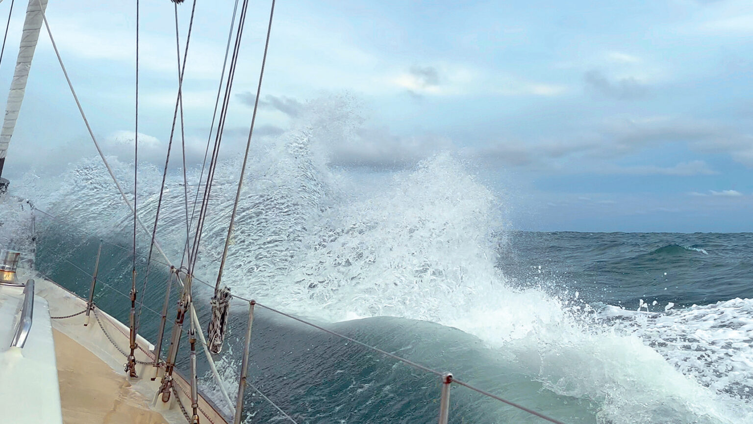 Zhik Spirit of Adventure: 'Water drenched the foredeck followed by the characteristic sound of ...