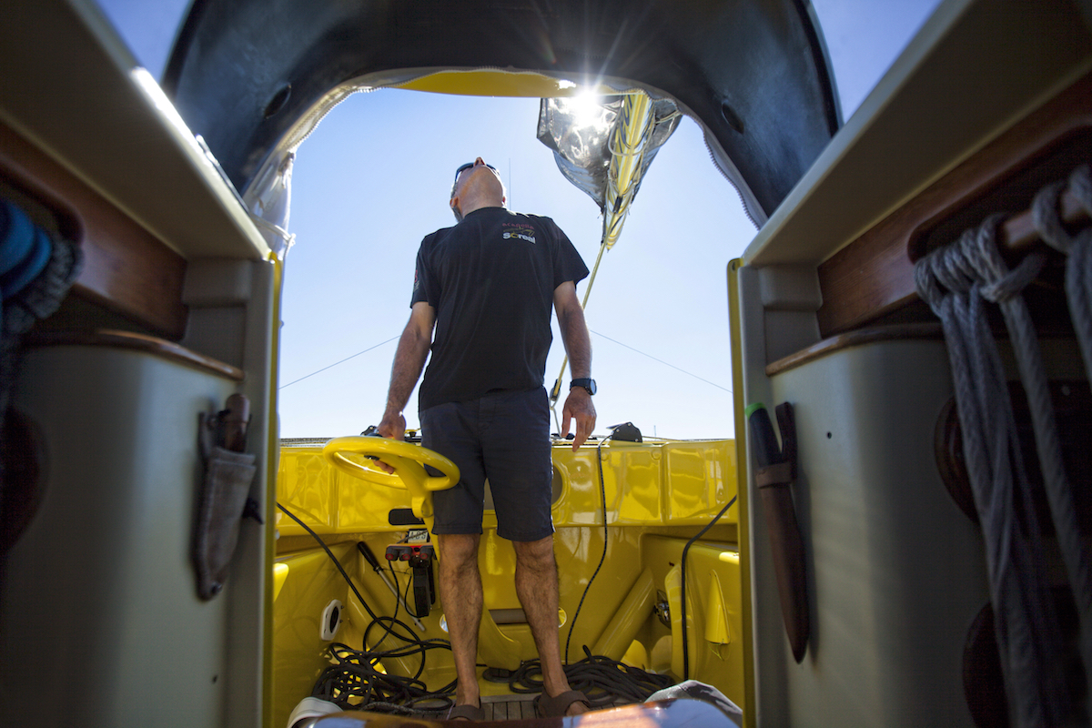 A Capella, the invincible little yellow trimaran