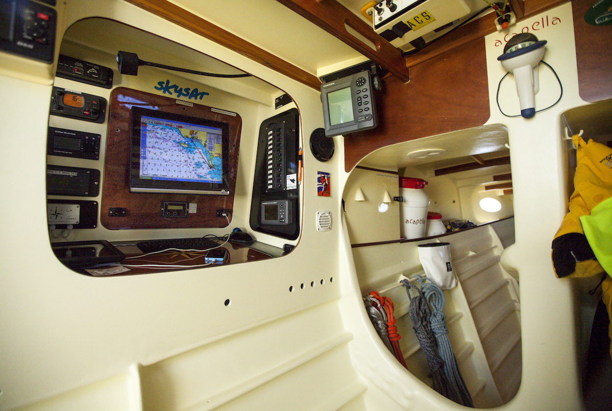 A Capella, the invincible little yellow trimaran