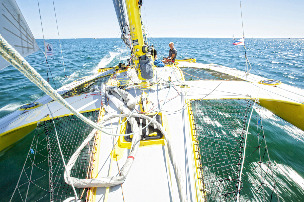 A Capella, the invincible little yellow trimaran