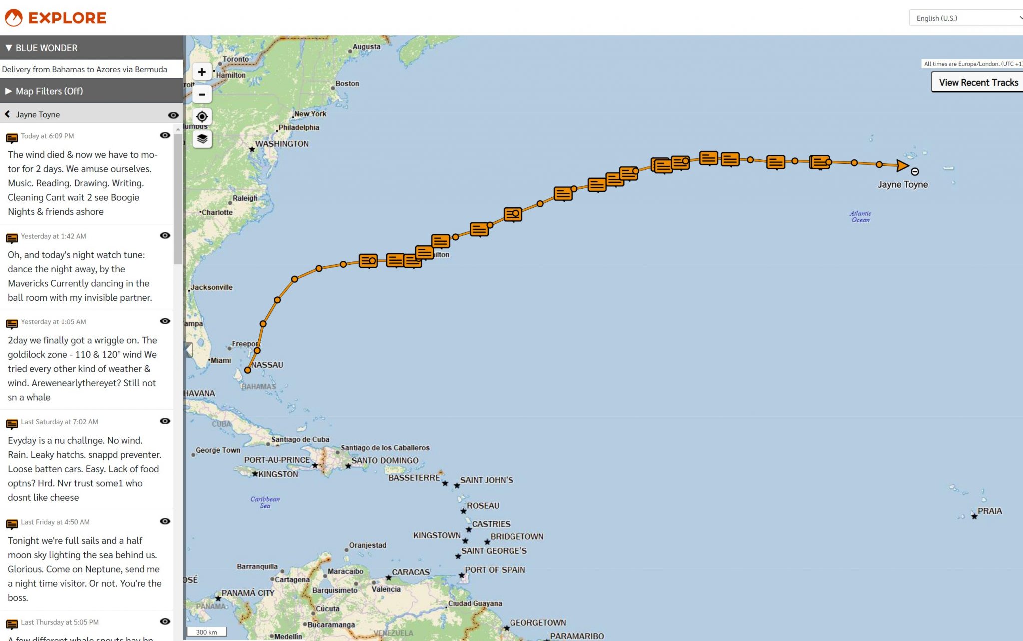 Garmin Inreach Mini 2 satellite tracking and texting across an Ocean ...