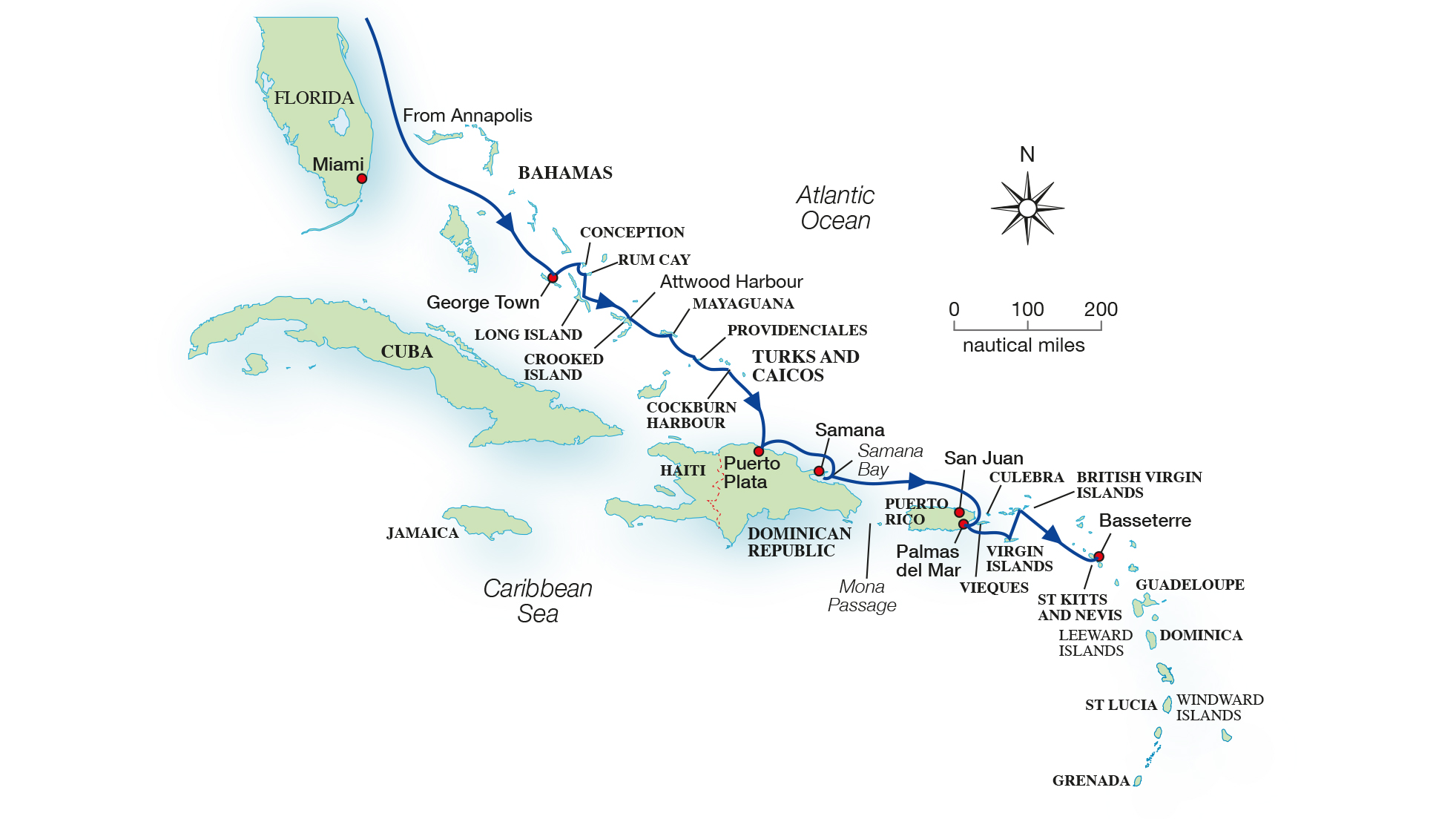 The Thorny Path: Sailing the windward route from the Bahamas to the ...
