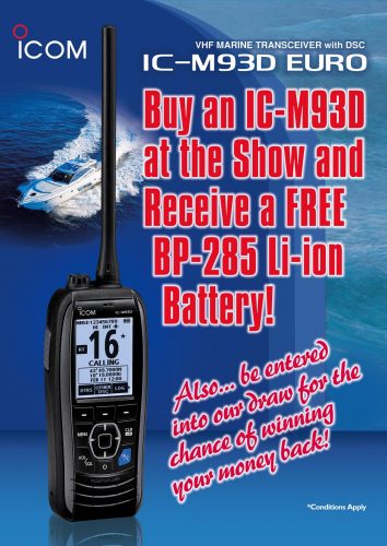 IC-M93D Battery Offer and 5 Year Warranty on Icom Marine VHF & AIS Products at the Southampton ...