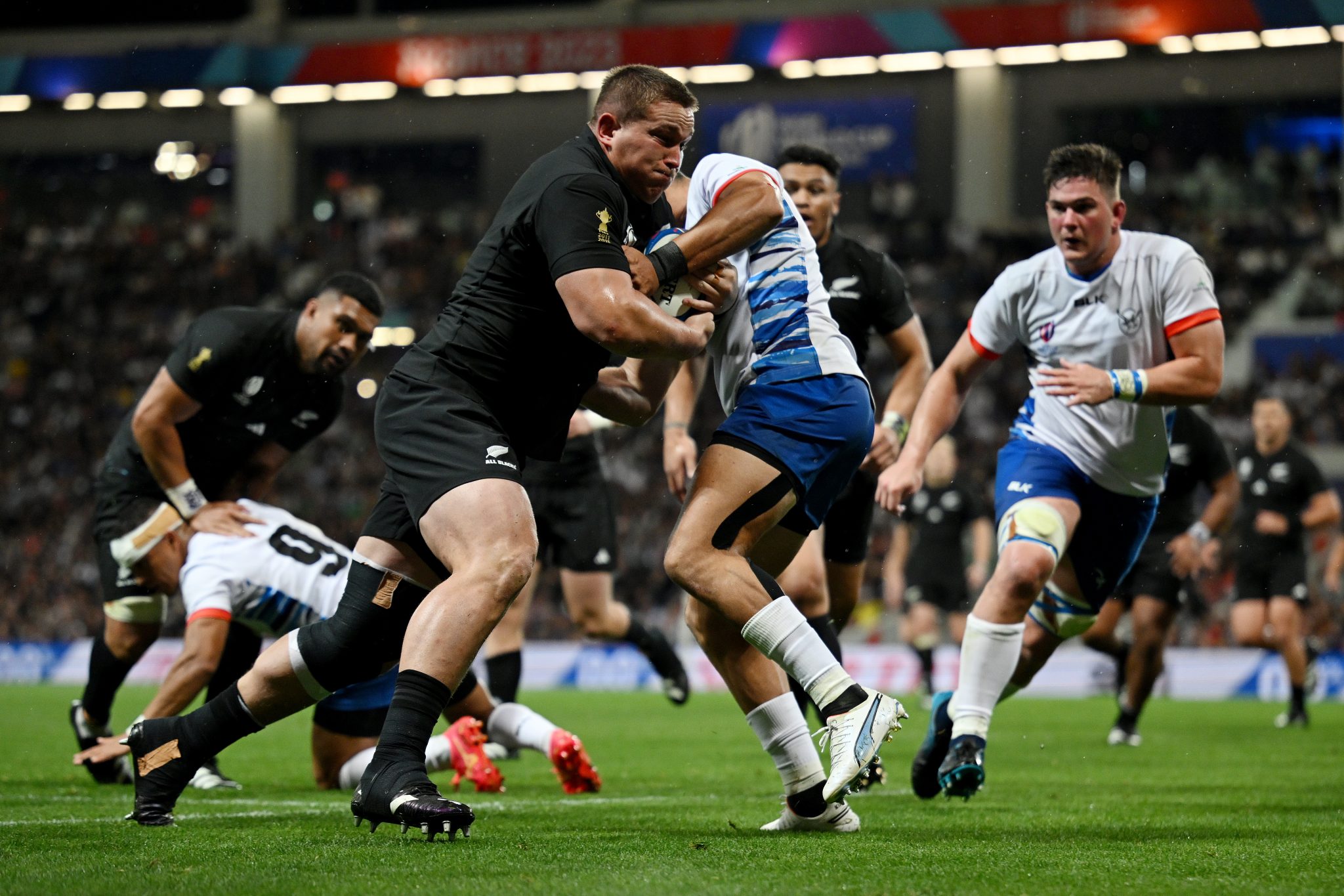 All Black prop de Groot sent off v Namibia in Toulouse