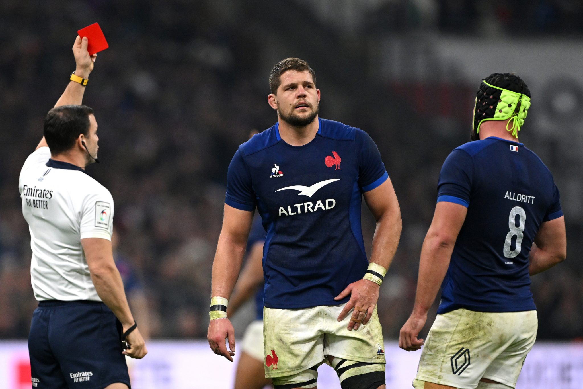 Paul Willemse red-carded for a second yellow card against Ireland