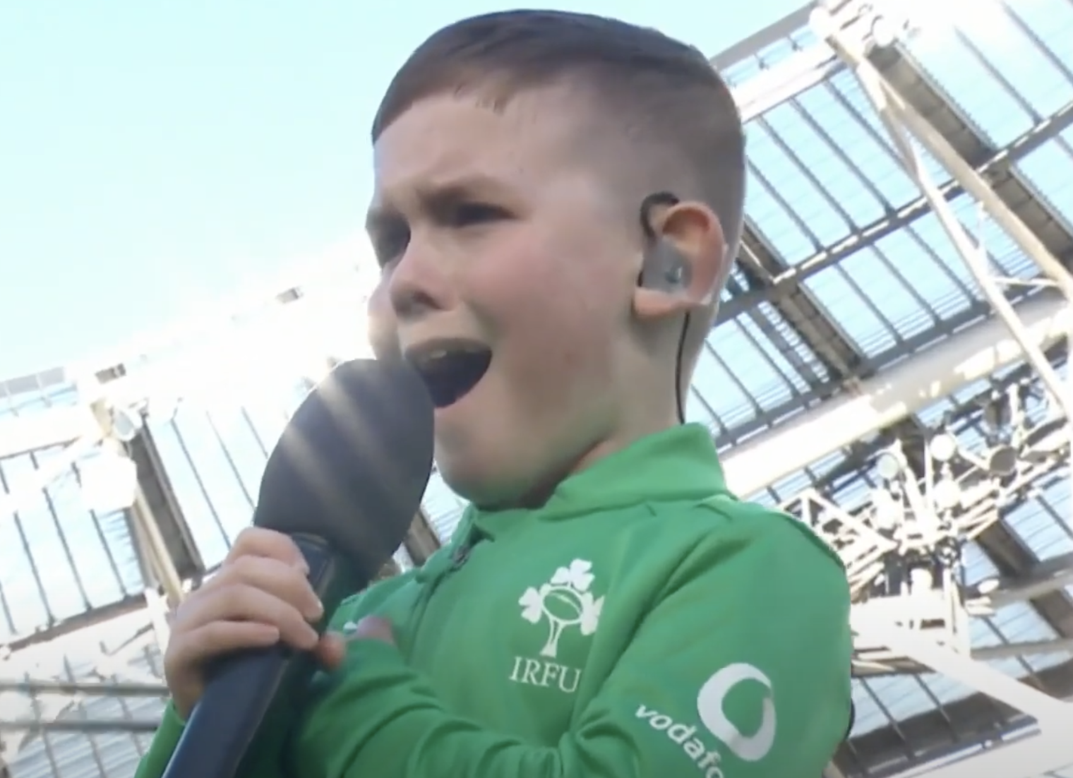Eight-year-old Irish anthem singer has Six Nations fans in raptures